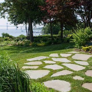 Flagstone Patio With Grass
